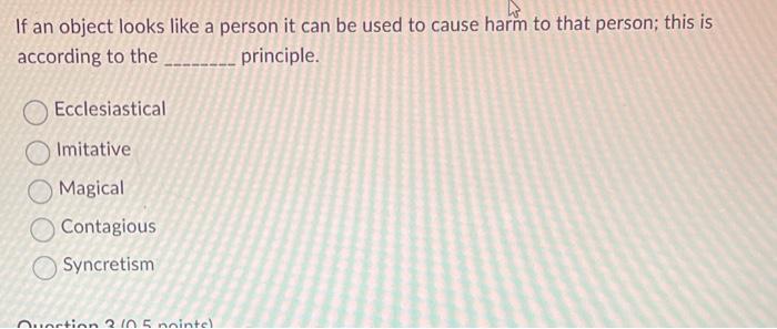 If an object looks like a person it can be used to | Chegg.com
