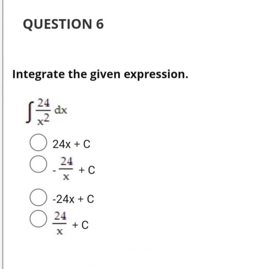 Solved Integrate the given expression. | Chegg.com