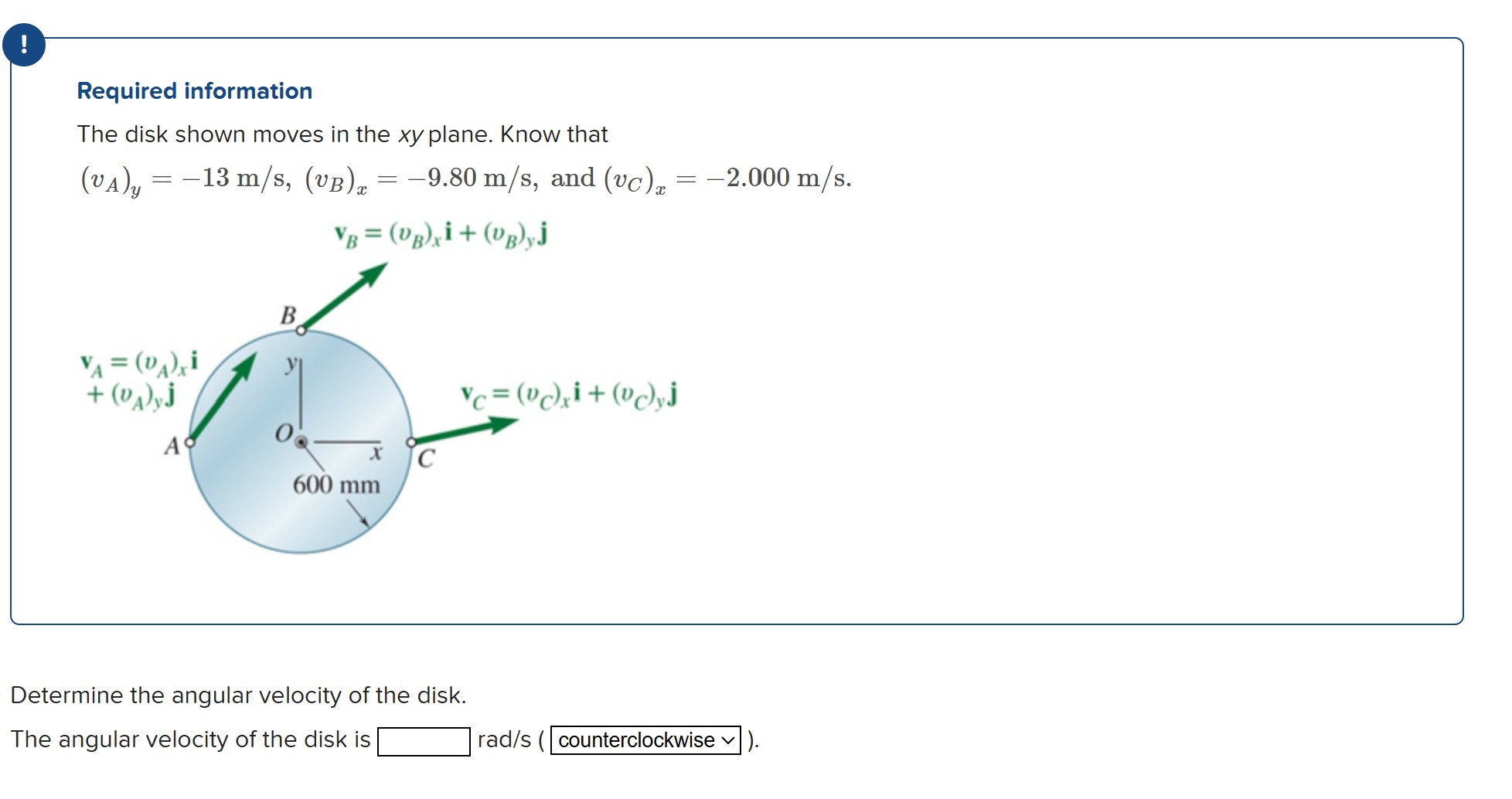 Solved !Required informationThe disk shown moves in ﻿the xy | Chegg.com