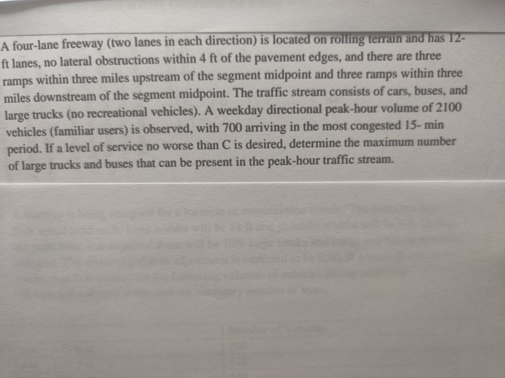 Solved A four-lane freeway (two lanes in each direction) is | Chegg.com