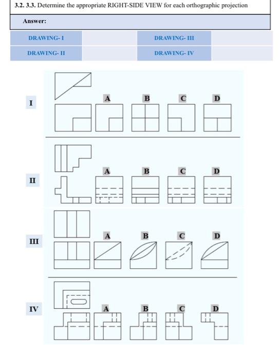 Solved 3.2.3.3. Determine the appropriate RIGHT-SIDE VIEW | Chegg.com