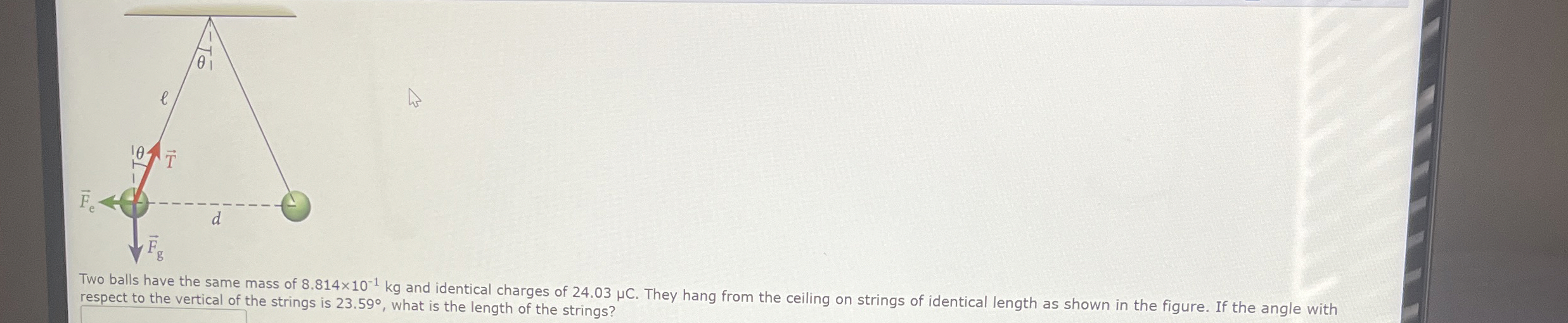 Solved Two balls have the same mass of 8.814×10-1kg ﻿and | Chegg.com