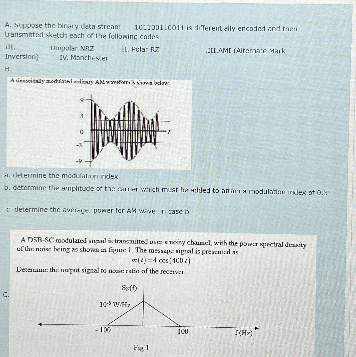Solved A. ﻿Suppose the binary data stream 101100110011 ﻿is | Chegg.com