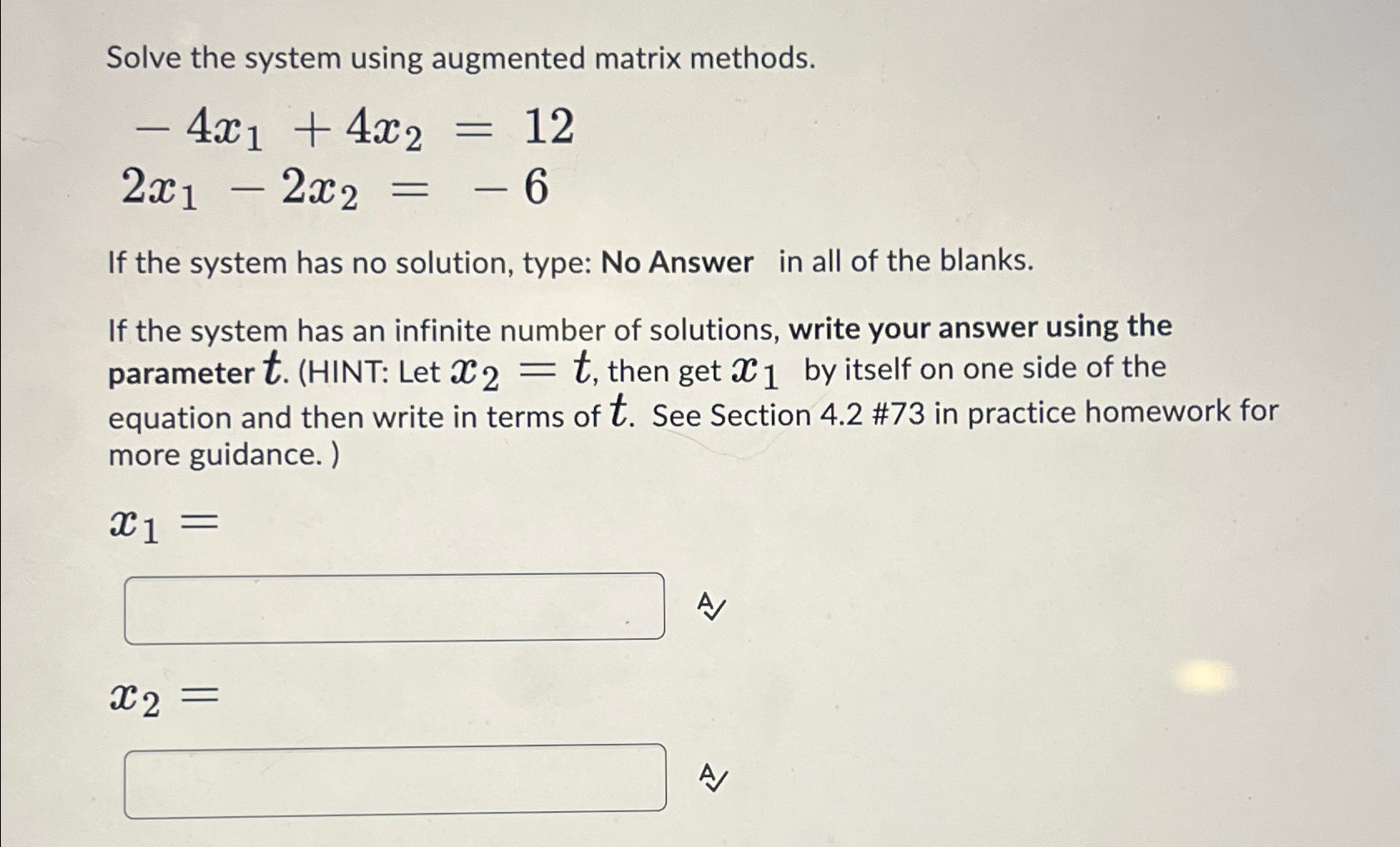 Solved Solve the system using augmented matrix | Chegg.com