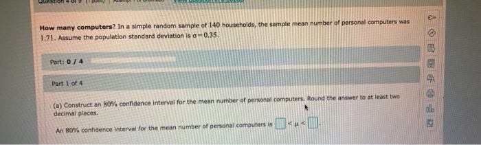 Solved How many computers? In a simple random sample of 140 | Chegg.com