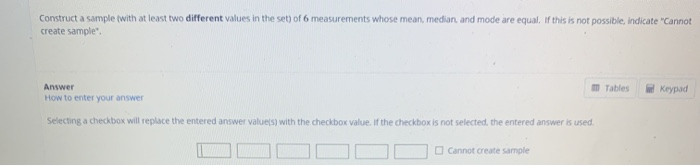 Solved Construct a sample with at least two different values | Chegg.com