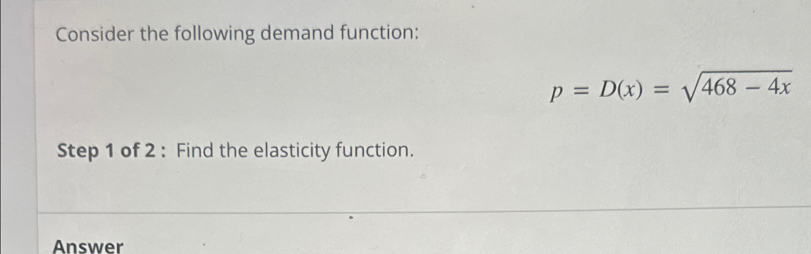 Solved Consider the following demand | Chegg.com
