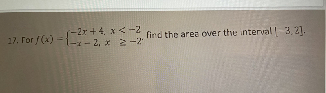 Solved For f(x)={-2x+4,x