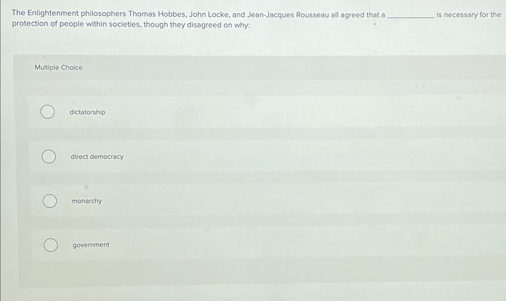 Solved The Enlightenment philosophers Thomas Hobbes, John | Chegg.com