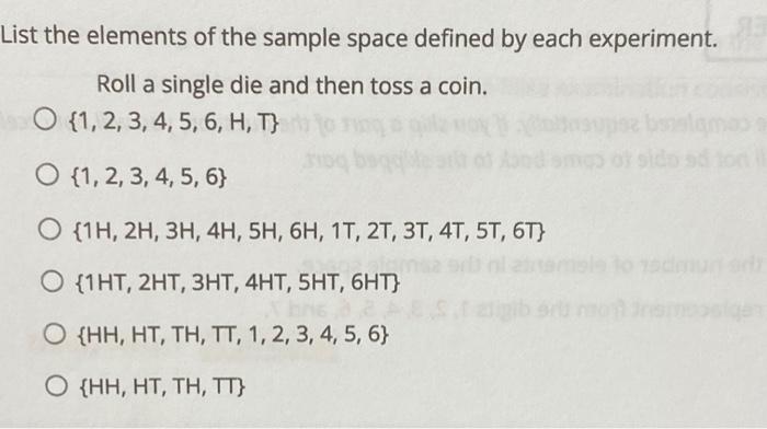 Solved List the elements of the sample space defined by each | Chegg.com