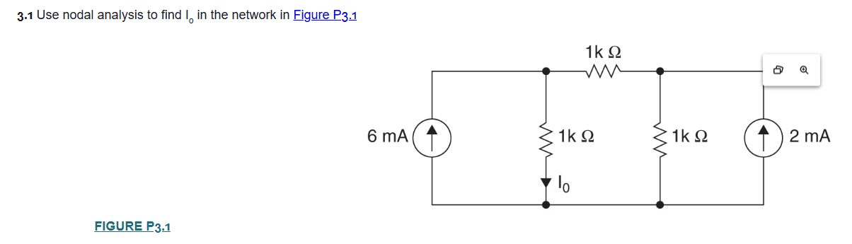 Solved 3.1 ﻿Use nodal analysis to ﻿find I0 in ﻿the network | Chegg.com