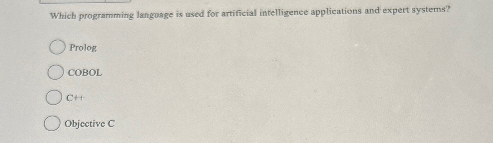 Which programming language is used for artificial | Chegg.com