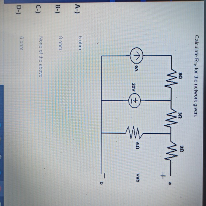 Solved Calculate Rth for the network given. 30 30 312 w m + | Chegg.com