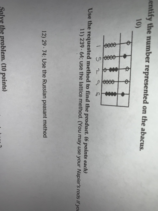 Solved entify the number represented on the abacus. 10) Is a | Chegg.com