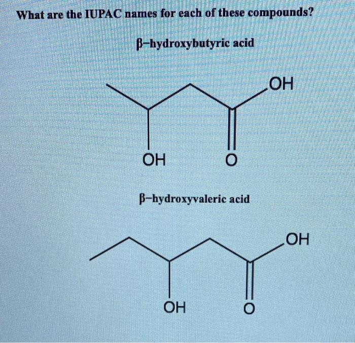 Solved What are the IUPAC names for each of these compounds? | Chegg.com