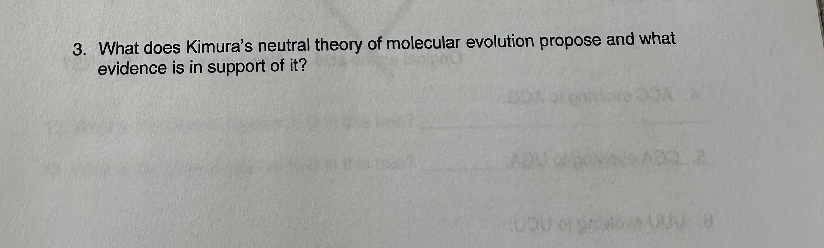 Solved What does Kimura's neutral theory of molecular | Chegg.com
