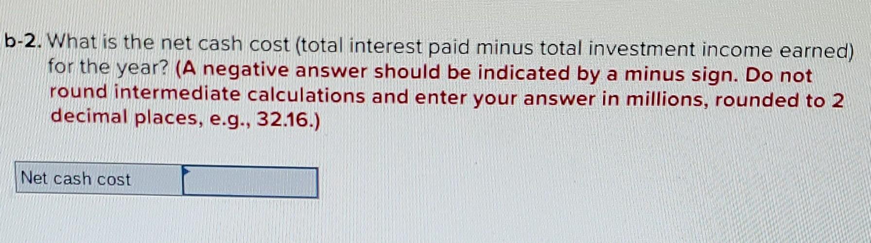 b-2. What is the net cash cost (total interest paid | Chegg.com