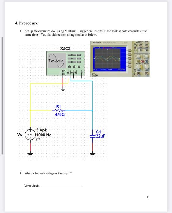 Solved Lab. # 11 AC Analysis of an RC circuit 1. Lab | Chegg.com