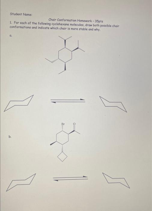 Solved Student Name: 1. For each of the following | Chegg.com