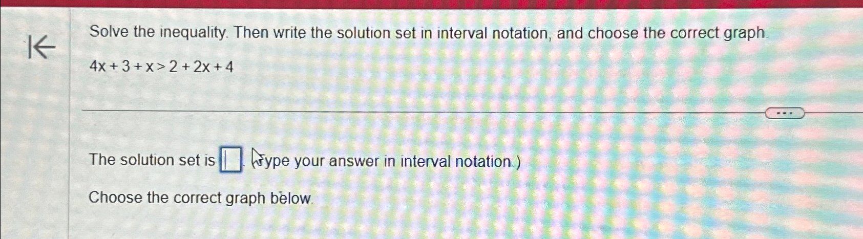 Solved Solve the inequality. Then write the solution set in | Chegg.com