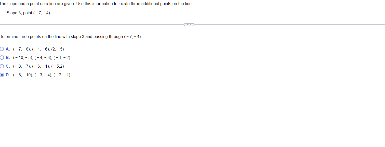 Solved The slope and a point on a line are given. Use this | Chegg.com