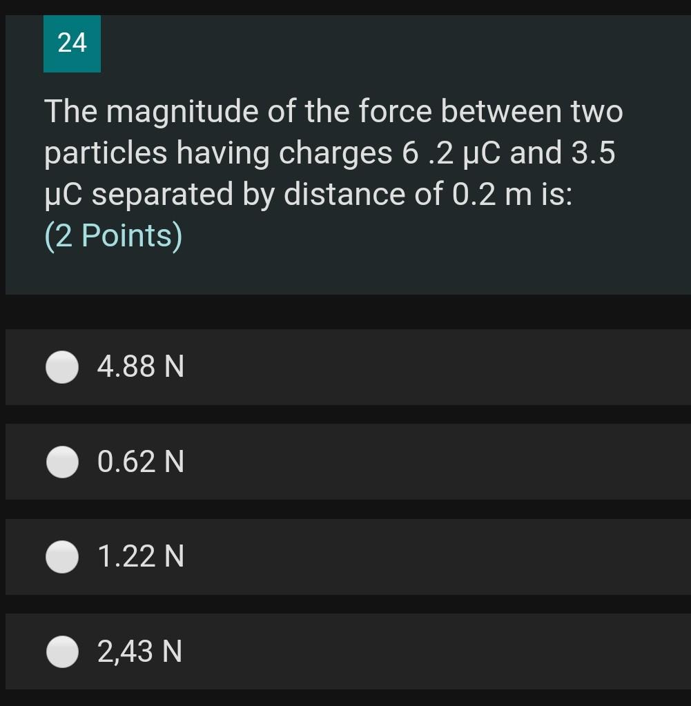 Solved 24 The magnitude of the force between two particles | Chegg.com