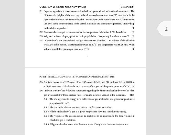 Solved OUESTION 2: (START ON A NEW PAGE) [25 MARKS] 2.1. | Chegg.com