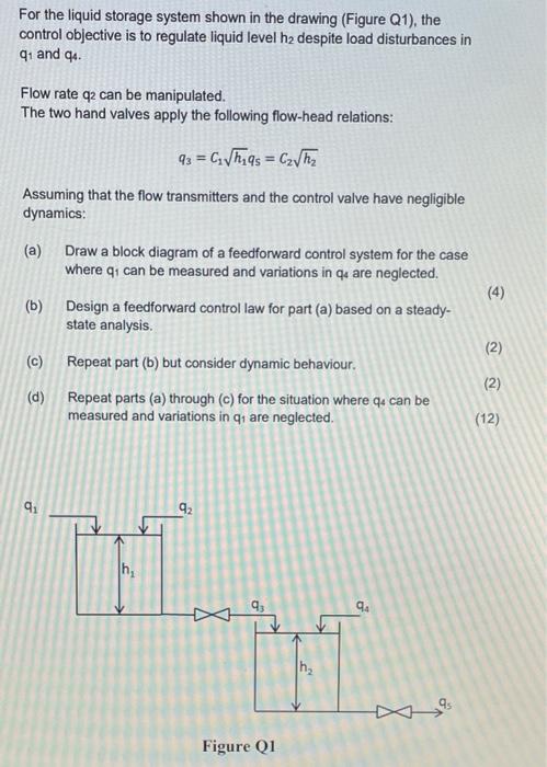 Solved For the liquid storage system shown in the drawing | Chegg.com