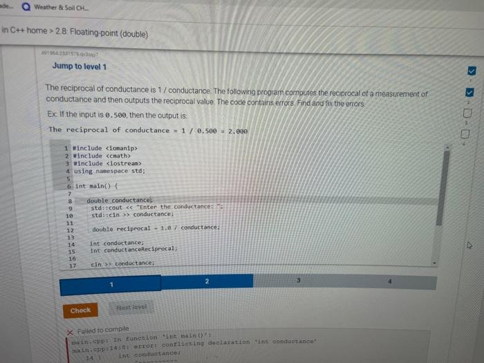 Solved The reciprocal of conductance is 1/ conductance. The | Chegg.com
