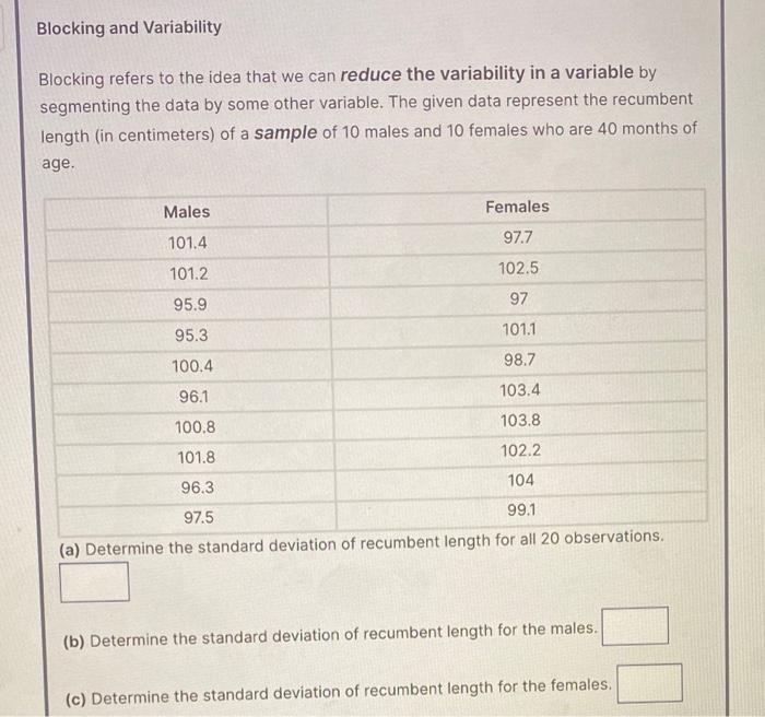 Solved Blocking and Variability Blocking refers to the idea | Chegg.com