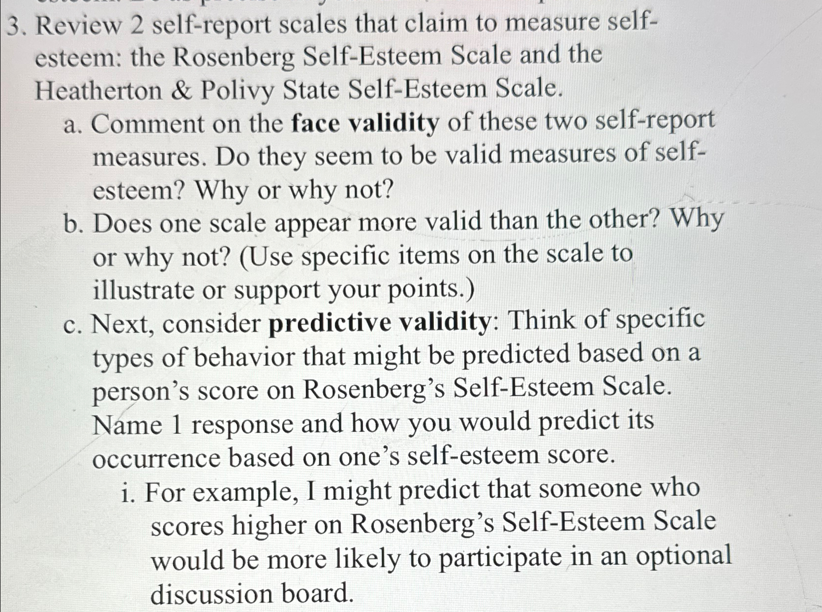 Solved Review 2 ﻿self-report scales that claim to measure | Chegg.com