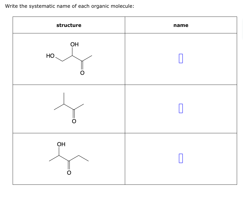 Solved Write the systematic name of each organic molecule: | Chegg.com