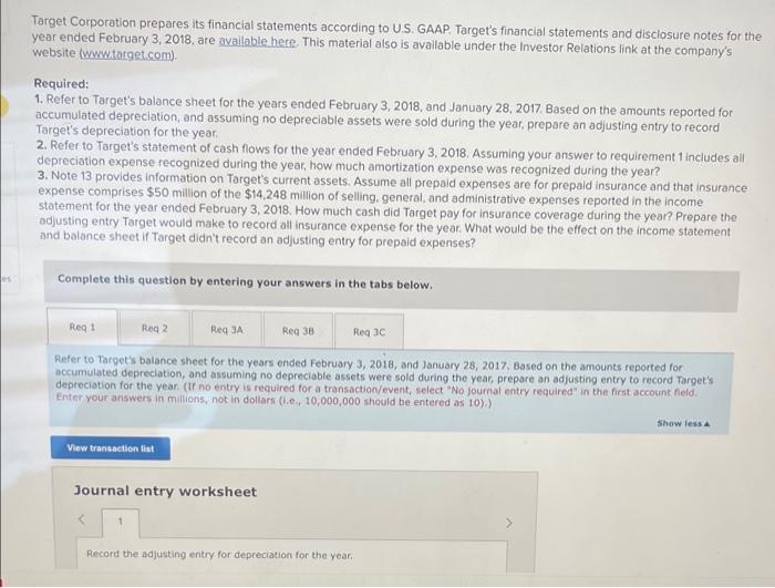 Solved Target Corporation prepares its financial statements | Chegg.com