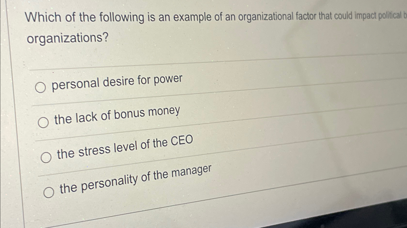 Solved Which of the following is an example of an | Chegg.com