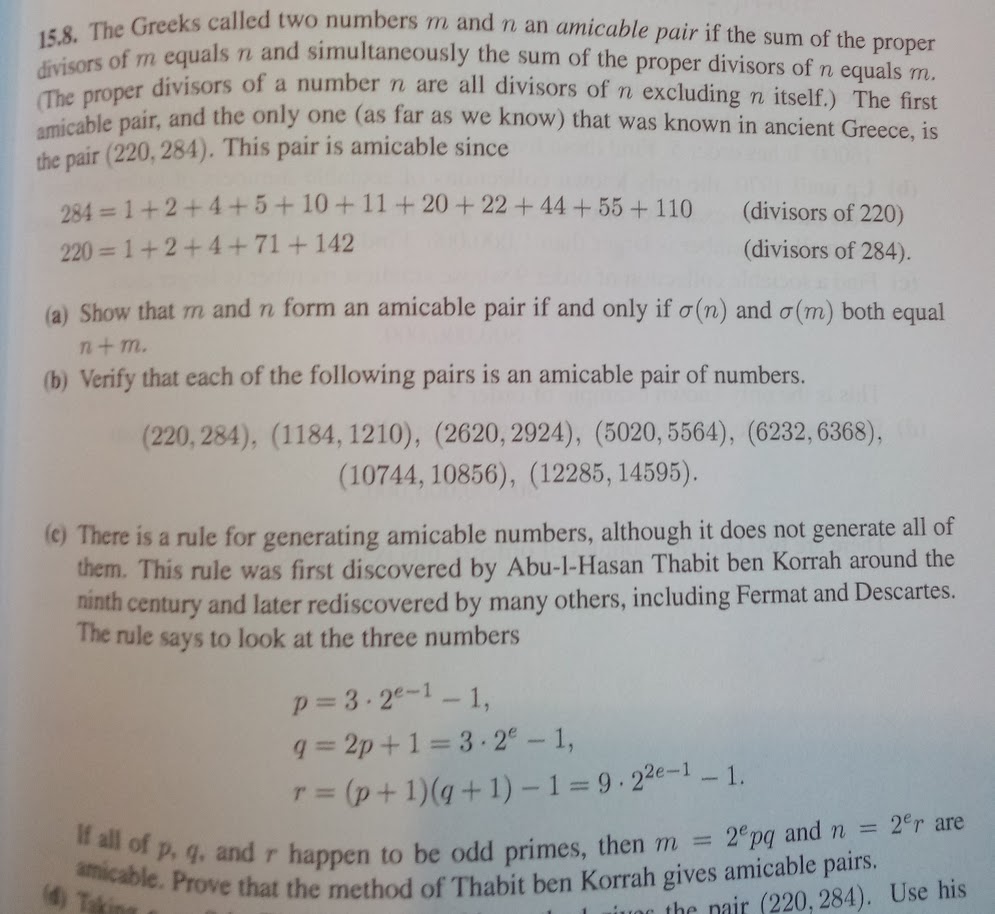 Solved 15.8. ﻿The Greeks called two numbers m ﻿and n an | Chegg.com