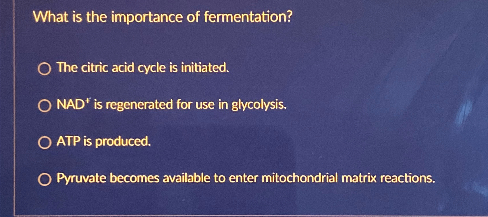 Solved What is the importance of fermentation?The citric | Chegg.com