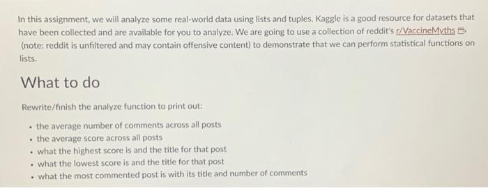 Solved In this assignment, we will analyze some real-world | Chegg.com