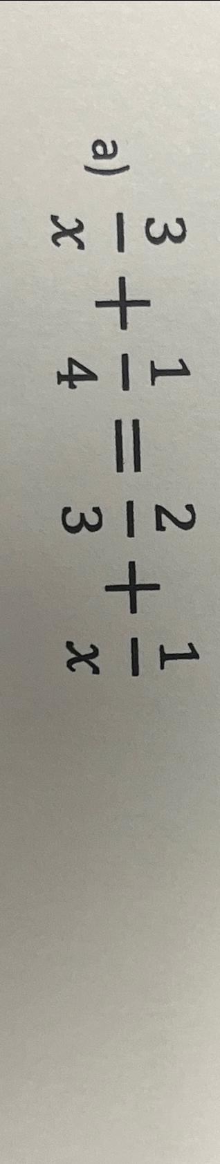 Solved a) 3x+14=23+1x | Chegg.com
