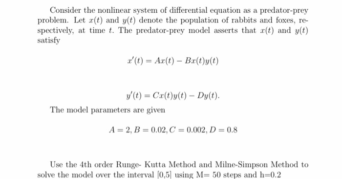 Solved write a matlab code for Runge-Kutta Method and for | Chegg.com