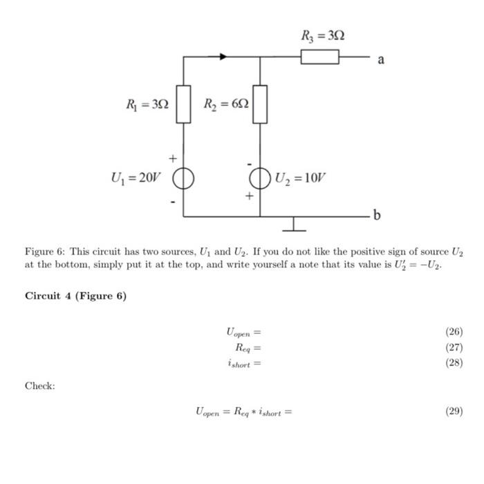 Solved Figure 6: This circuit has two sources, U1 and U2. If | Chegg.com