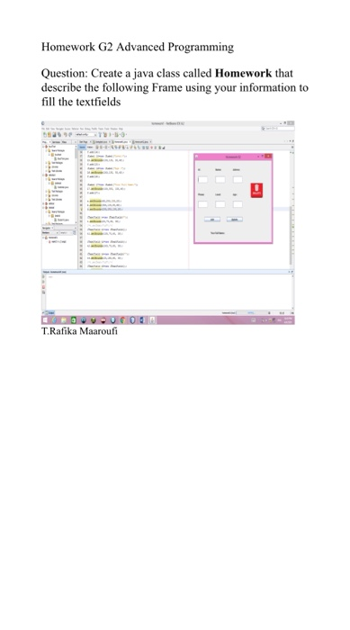 Solved Homework G2 Advanced Programming Question: Create a | Chegg.com