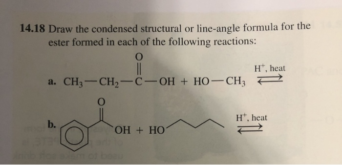 Solved 14.18 Draw the condensed structural or line-angle | Chegg.com