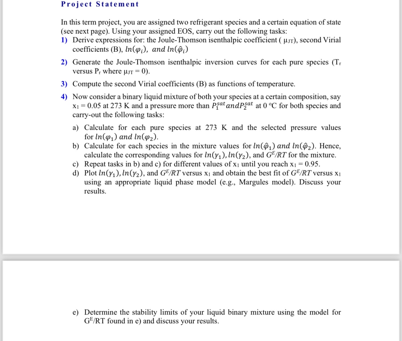 Solved P r o j e c t S t at e m e n tIn this term project, | Chegg.com