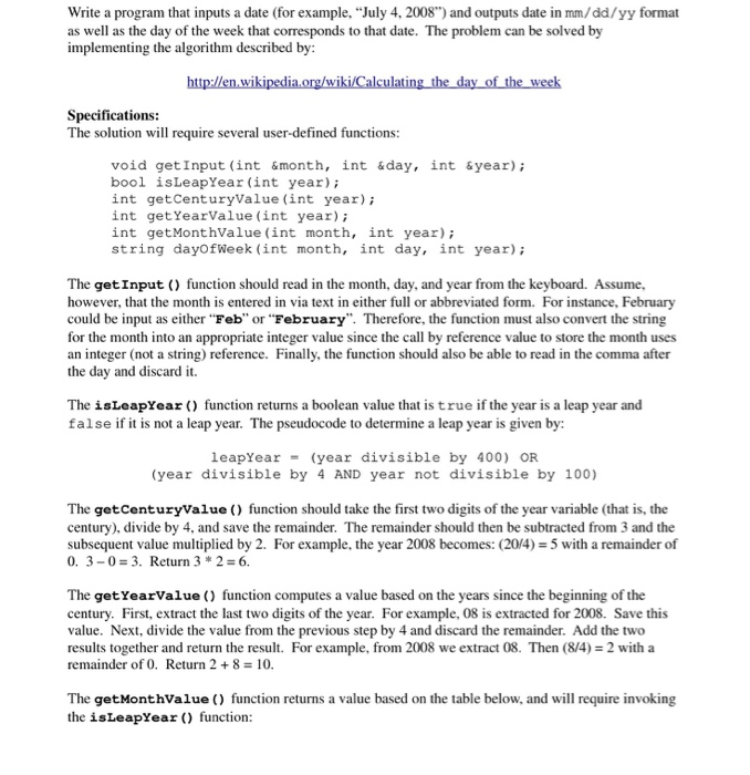 Write a program that inputs a date (for example, | Chegg.com