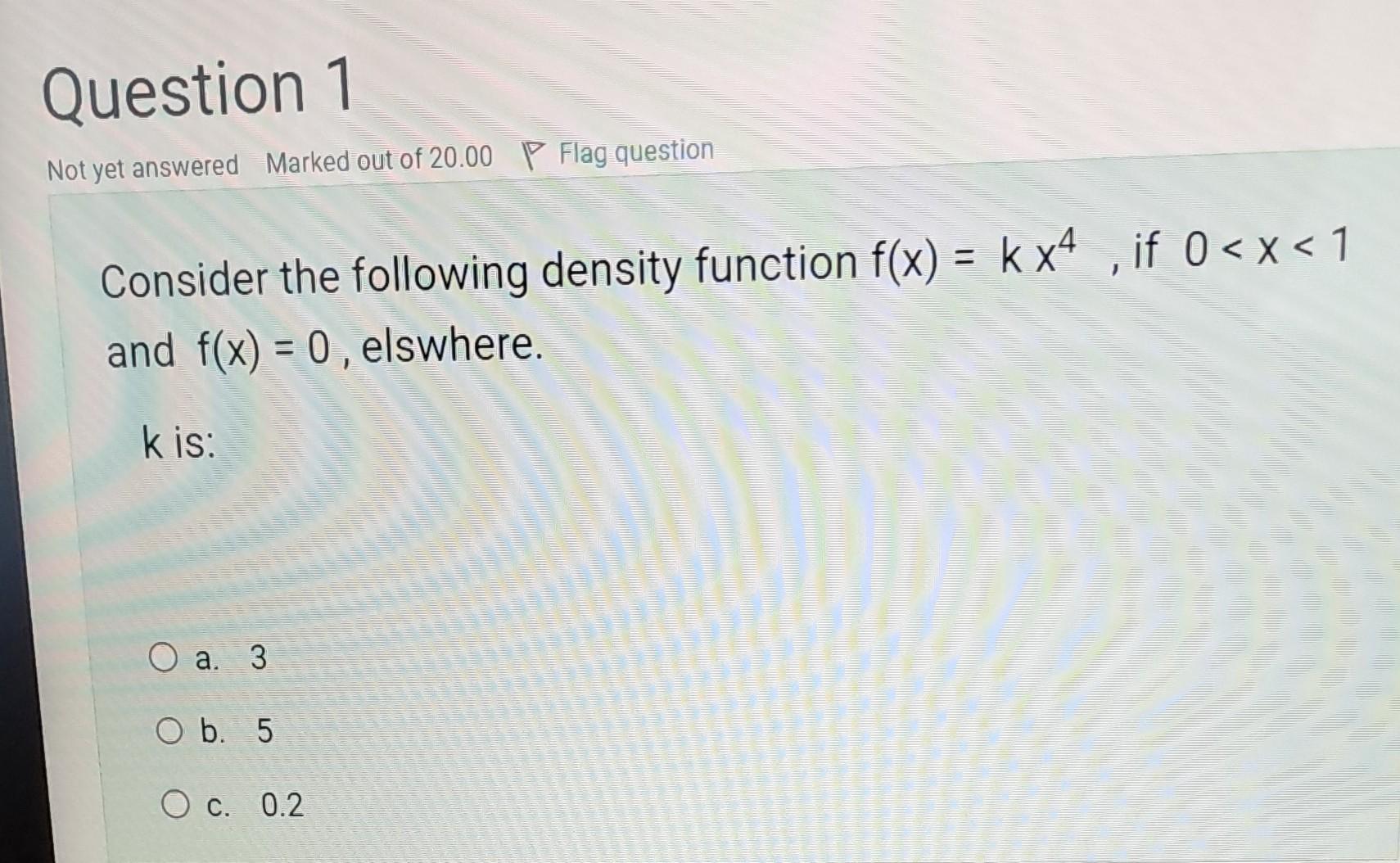 Solved Consider the following density function f(x)=kx4, if | Chegg.com