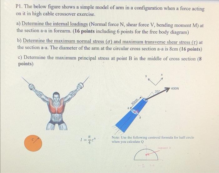 Solved P1. The below figure shows a simple model of arm in a | Chegg.com