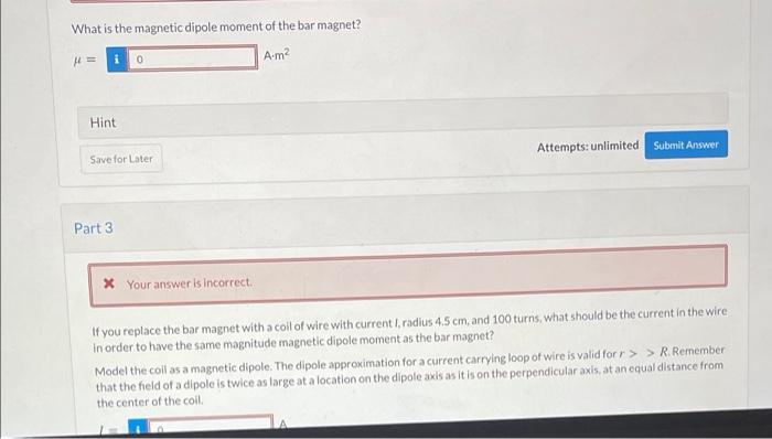 Solved At a distance 45 cm from the center of a bar magnet | Chegg.com