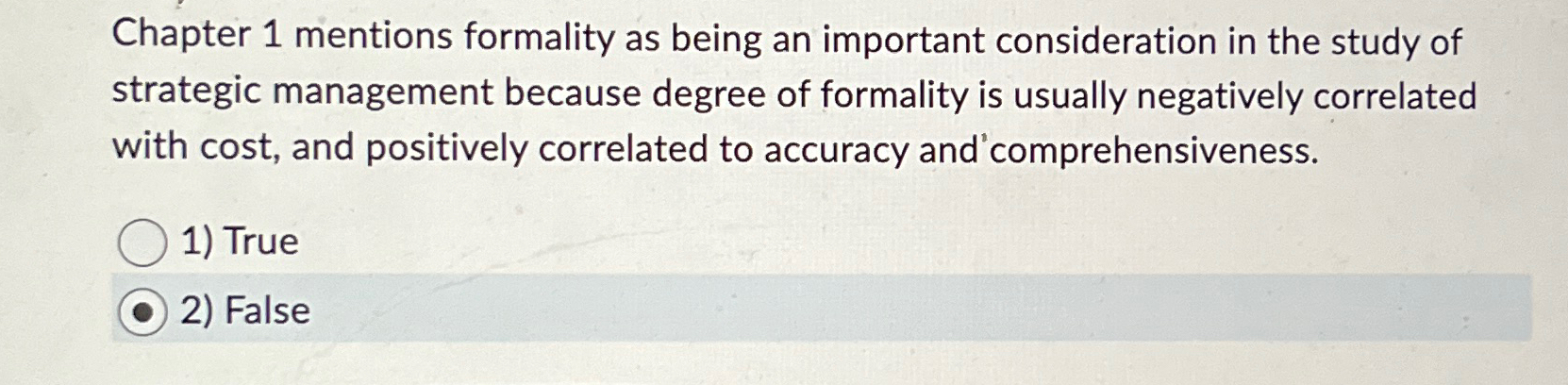 Solved Chapter 1 ﻿mentions formality as being an important | Chegg.com