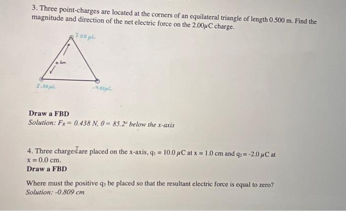 Solved 3. Three point-charges are located at the corners of | Chegg.com