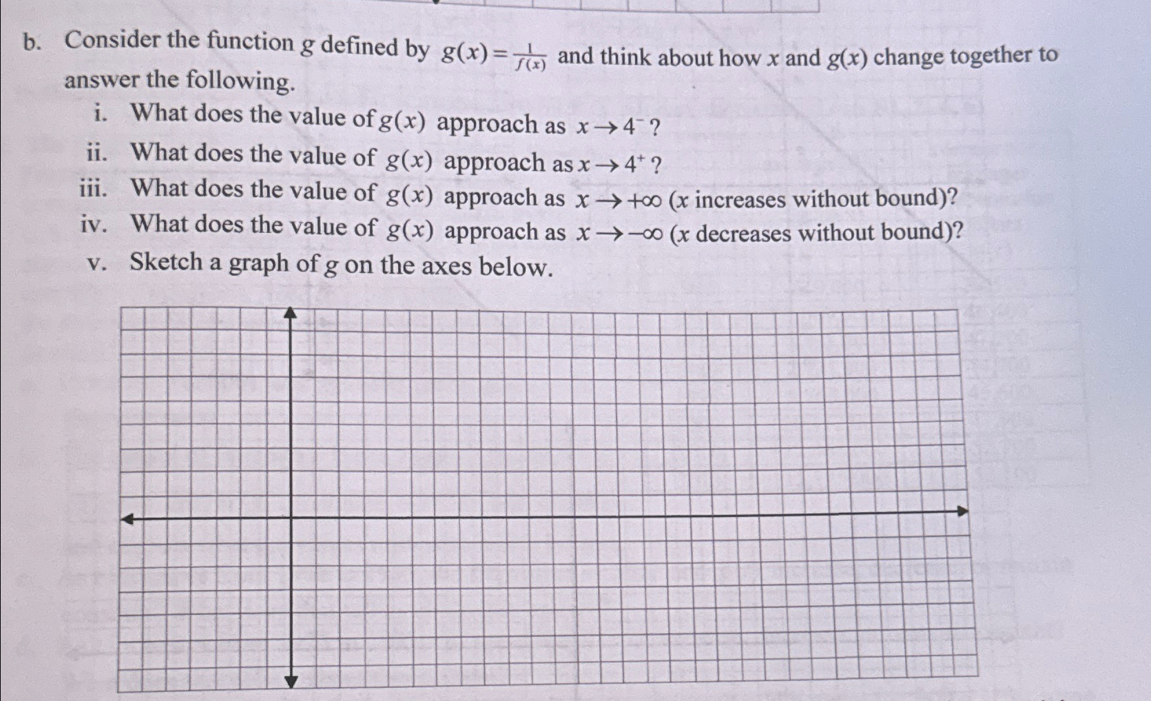 b. ﻿Consider the function g ﻿defined by g(x)=1f(x) | Chegg.com